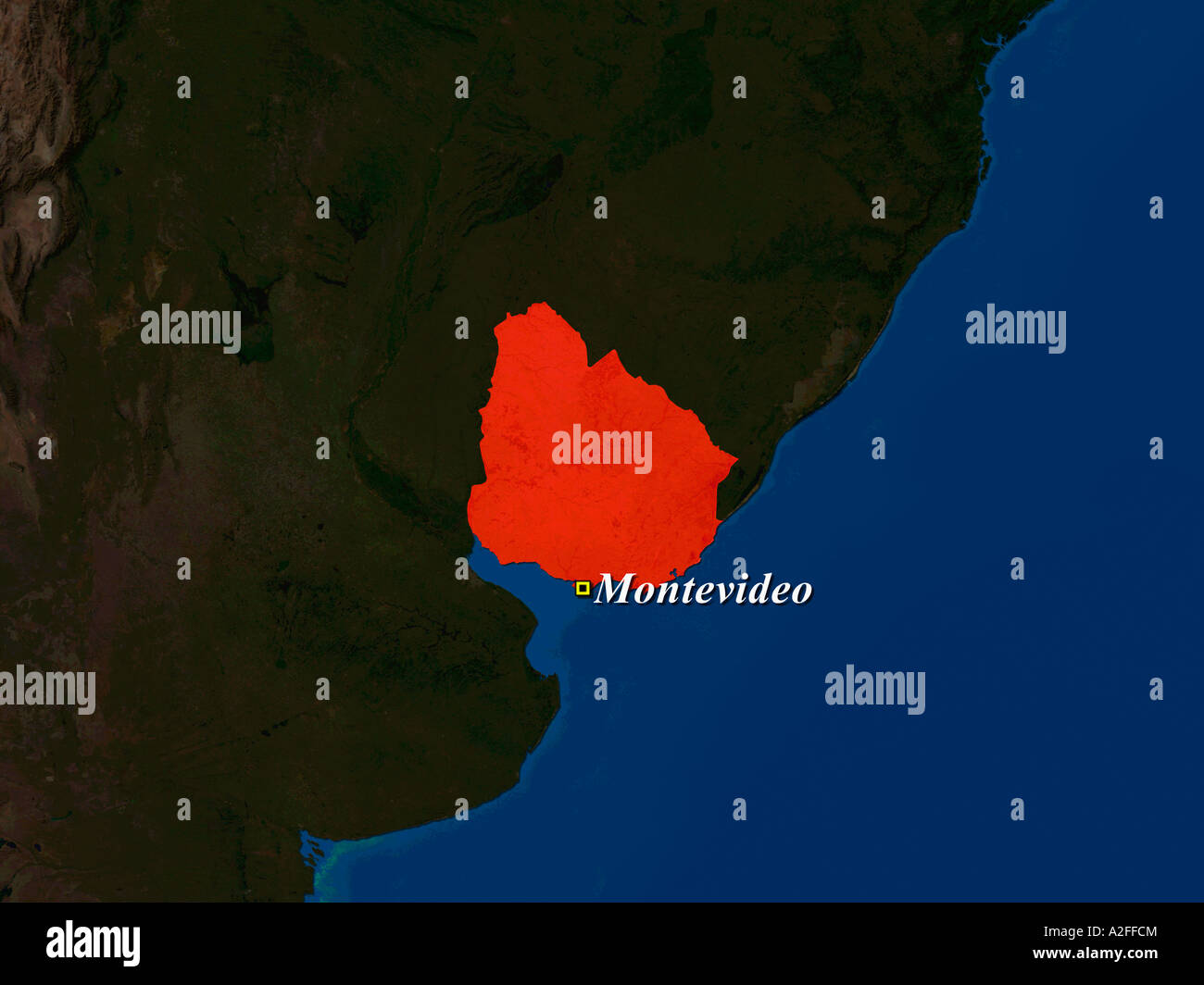 Uruguay map satellite geography hi-res stock photography and images - Alamy