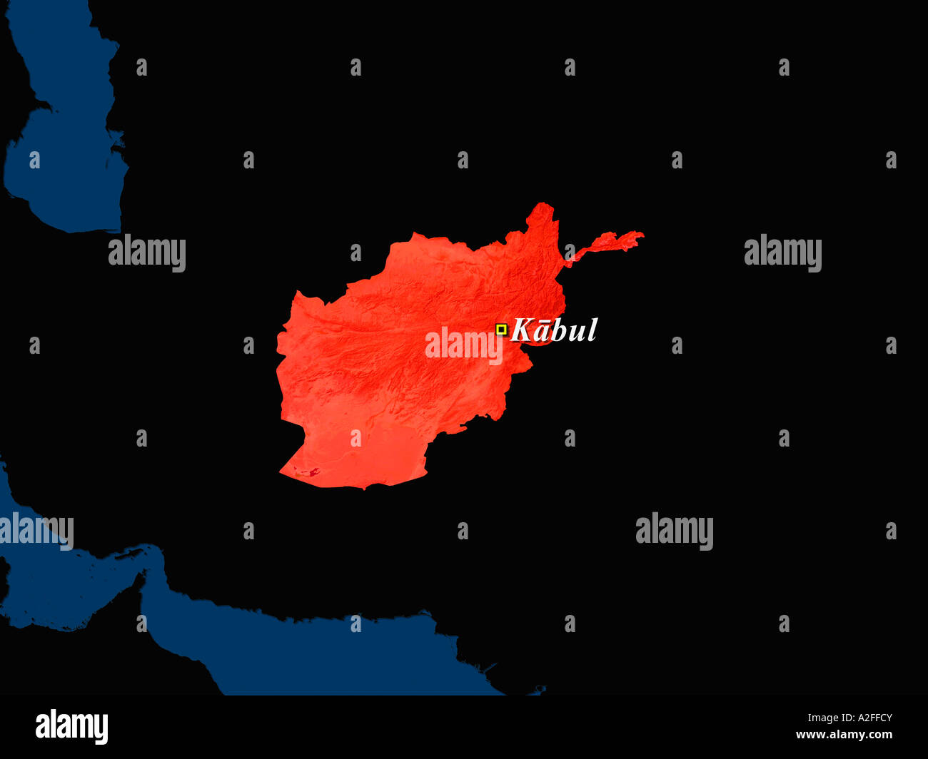 Satellite view of kabul map hi-res stock photography and images - Alamy