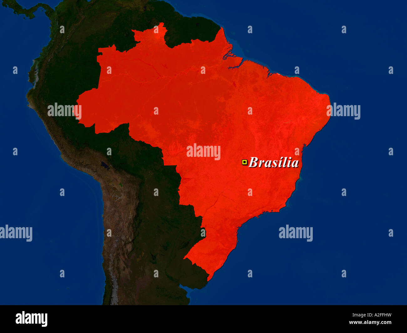 Satellite View South Region Brazil High Resolution Stock Photography ...