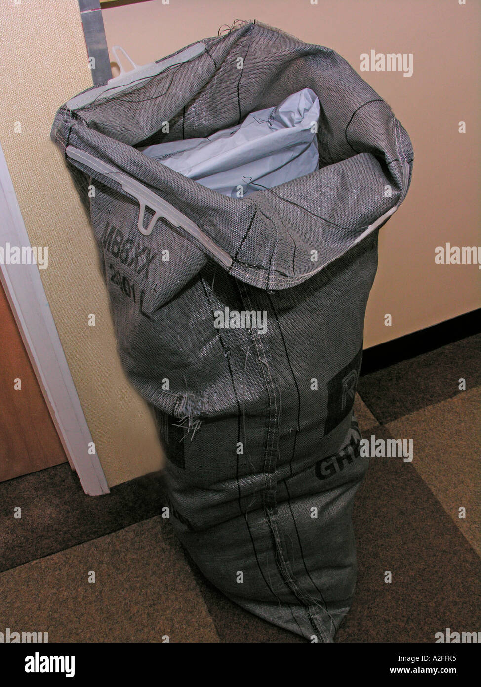 sack of parcels awaiting collection Stock Photo - Alamy