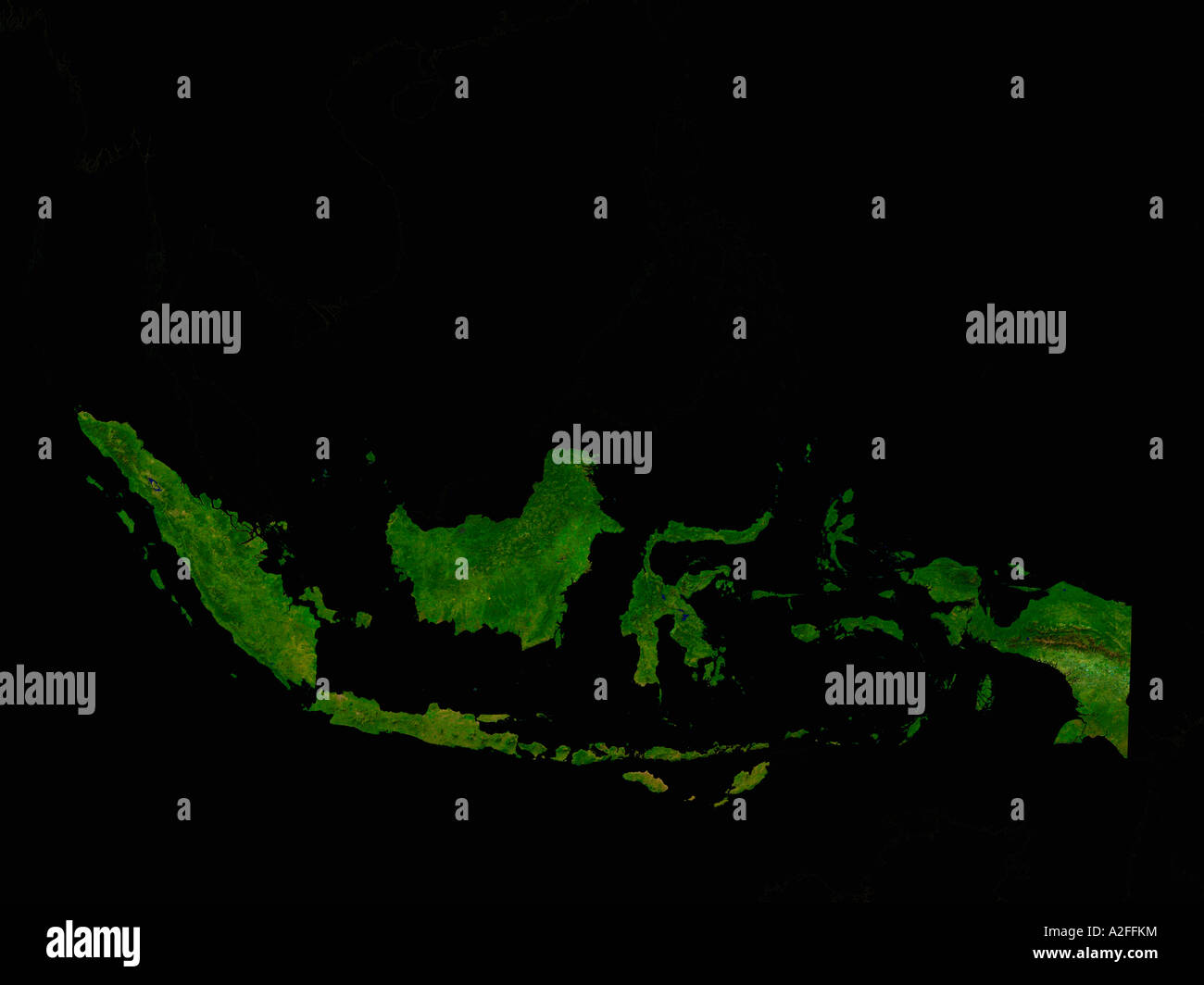 Highlighted Satellite Image Of Indonesia Without Surrounding Countries ...