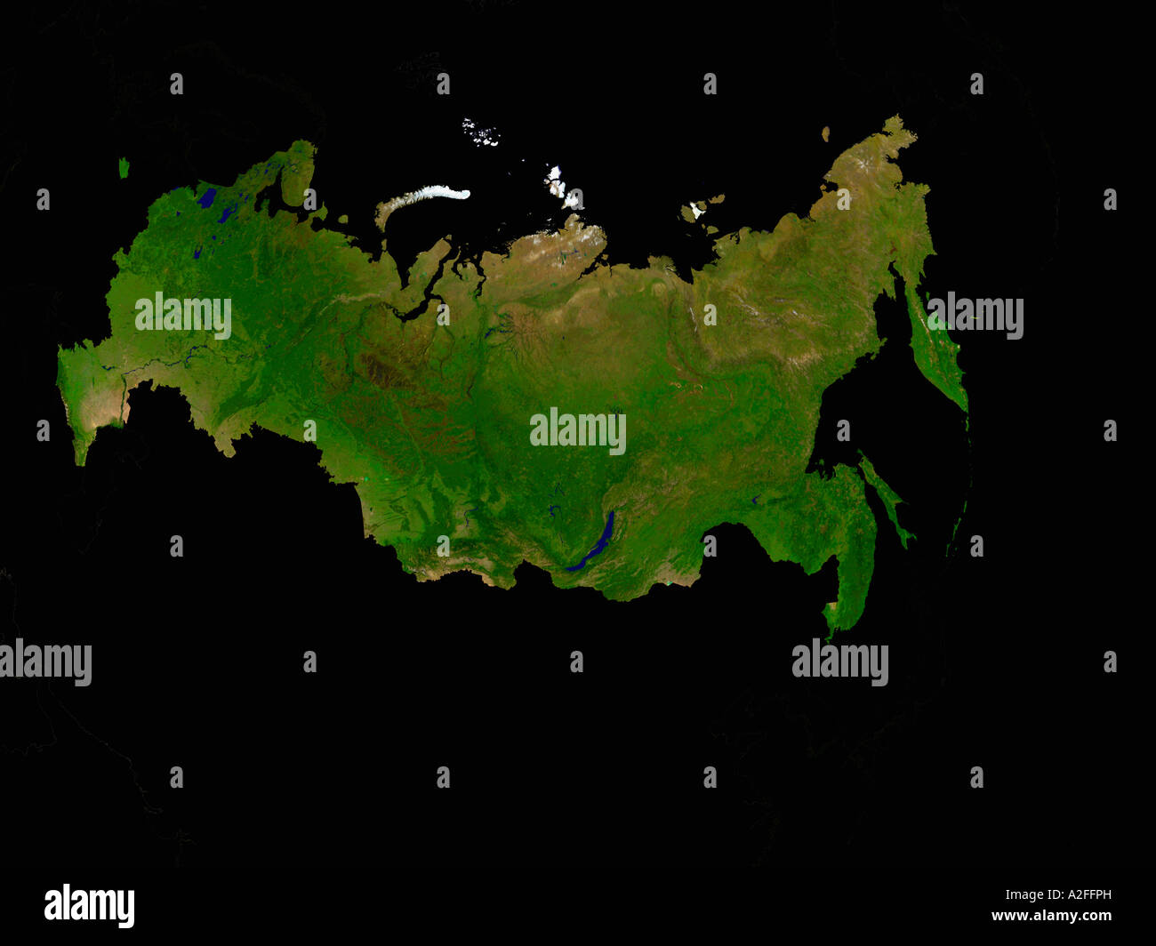 Highlighted Satellite Image Of Russian Federation Without Surrounding ...
