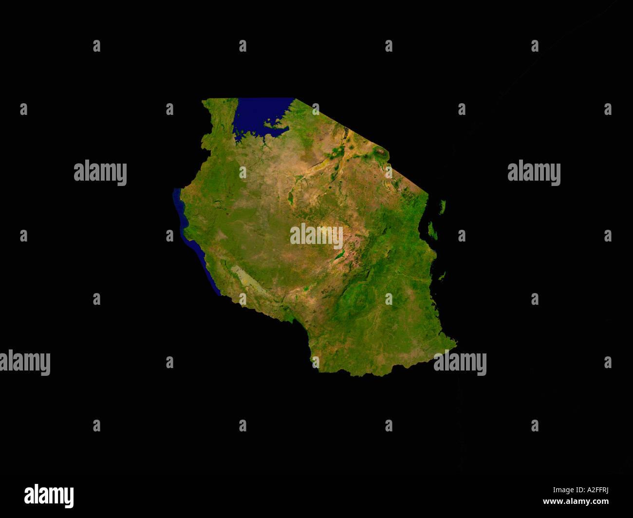 Tanzania map satellite geography hi-res stock photography and images ...