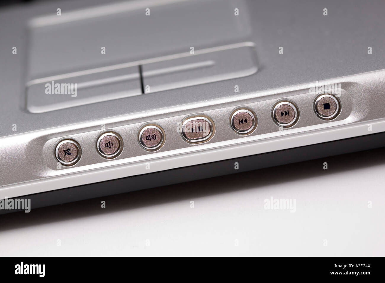 Multimedia pushbuttons of a laptop Stock Photo - Alamy