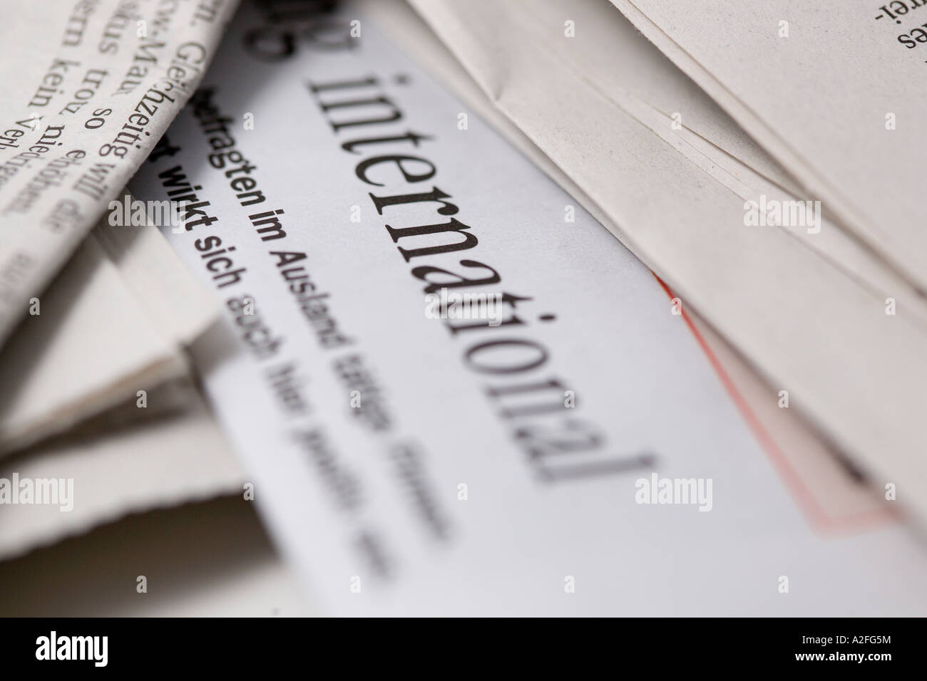 Press clipping titled international Stock Photo - Alamy