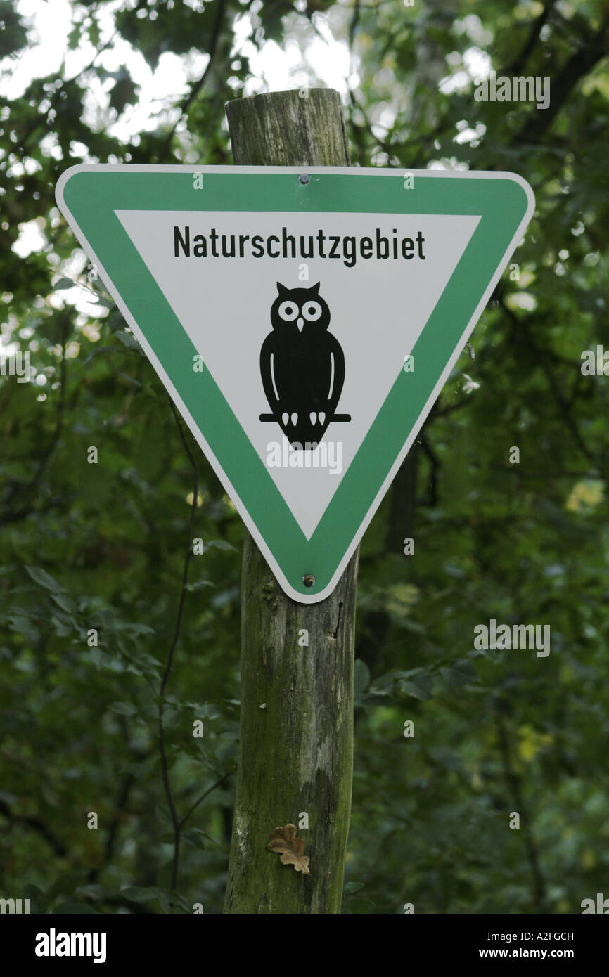 Sign of a nature reserve Stock Photo - Alamy