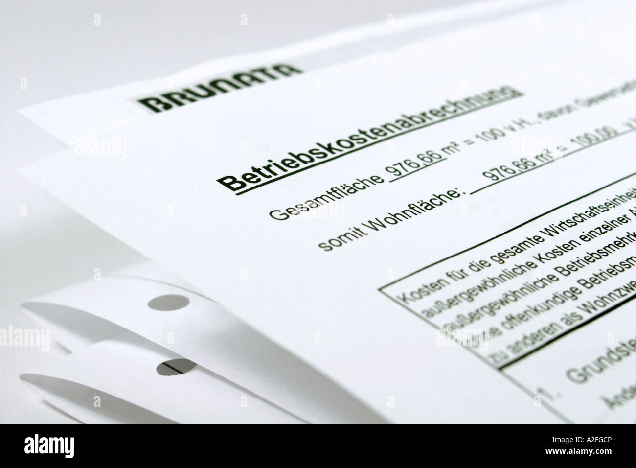 Running costs bill Stock Photo - Alamy