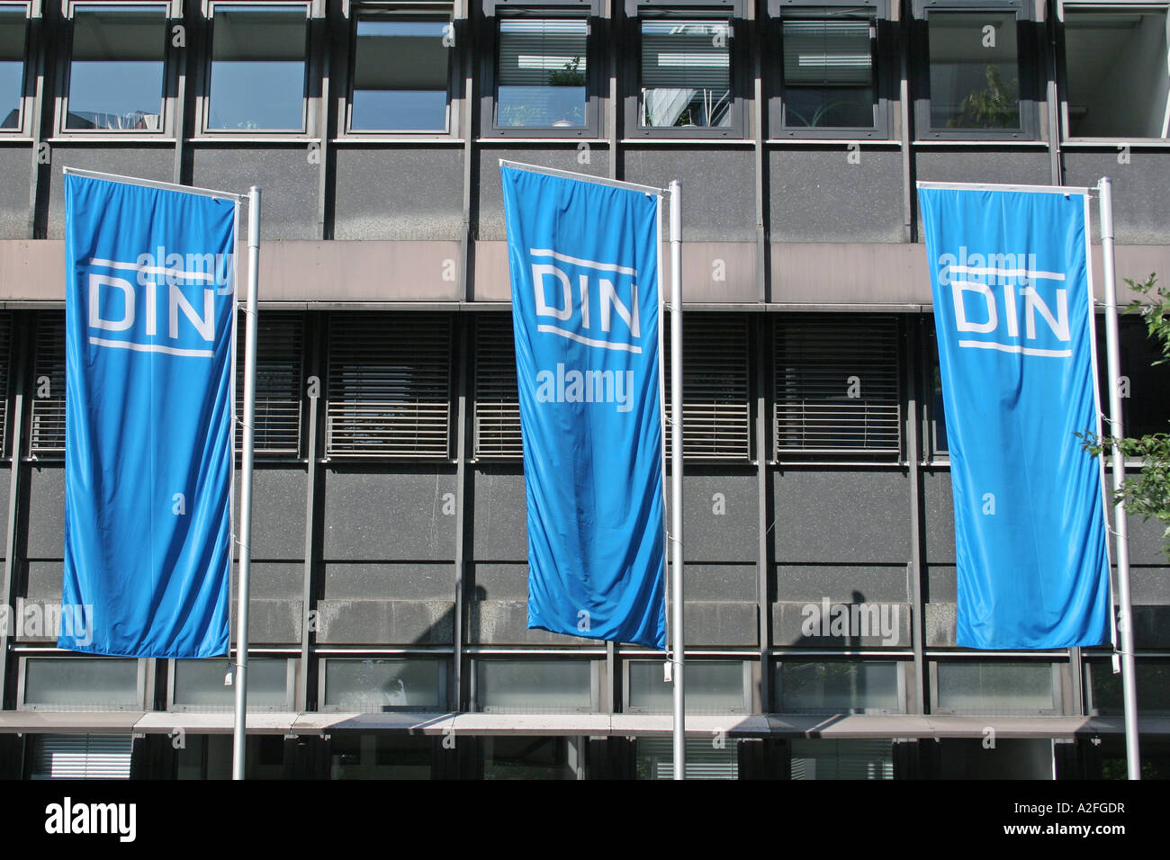 Flags in Front of the German Institut of standardization in Berlin ...