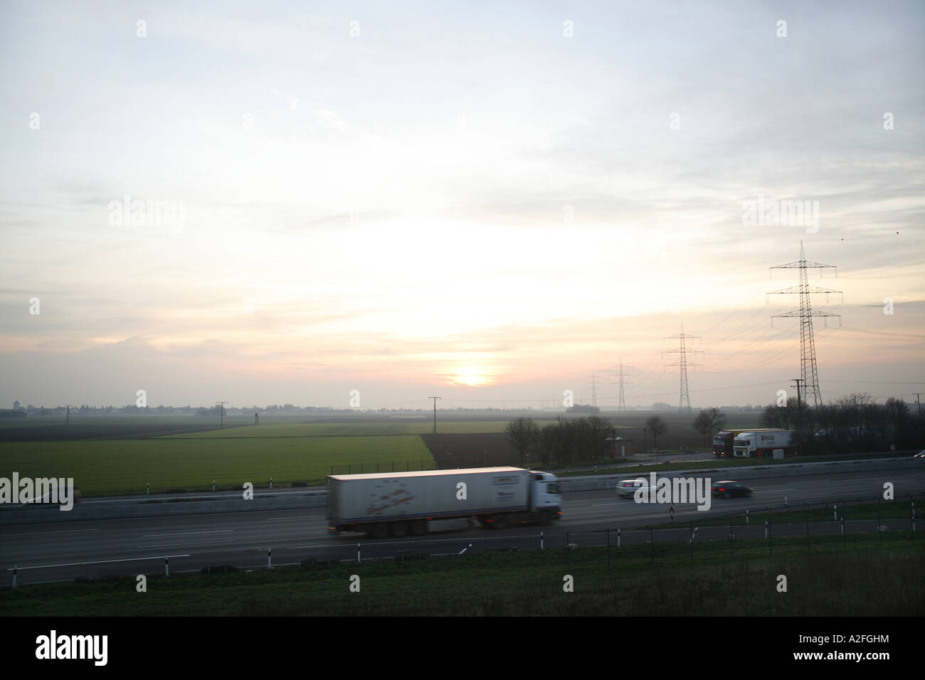Freeway, Autobahn A3 near Frankfurt, Hesse, Germany Stock Photo - Alamy