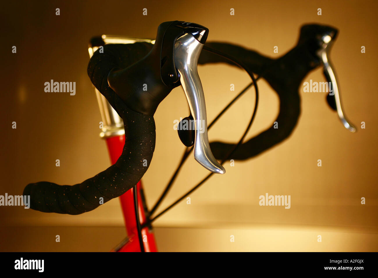 Handlebars of a racing bike Stock Photo - Alamy