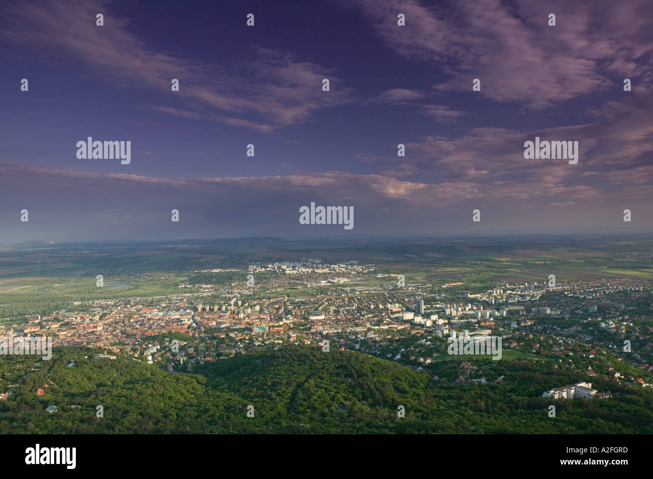 HUNGARY, Southern Transdanubia, PECS: Town View from TV Tower Stock ...