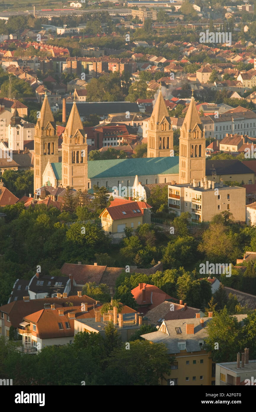 HUNGARY, Southern Transdanubia, PECS: Town View & Basilica of St. Peter ...