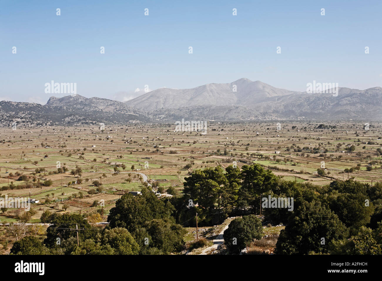 Lasithi Plateau, view from Psichro, Eastern Crete, Greece Stock Photo ...