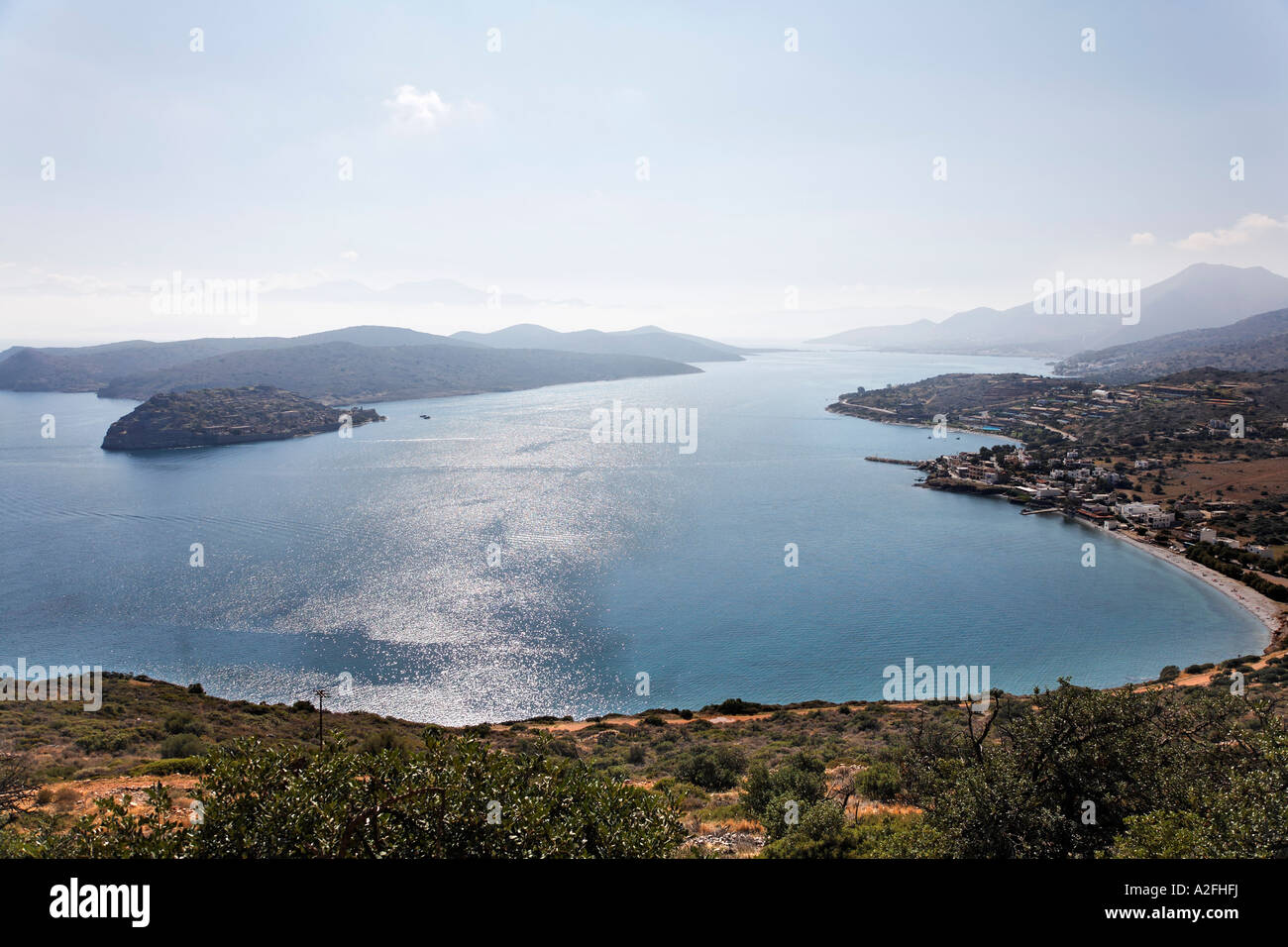 Spinalonga island, Spinalonga Bay, Plaka, Eastern Crete, Greece Stock ...