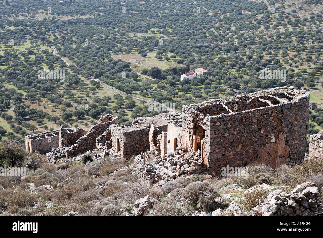 Galaropetra, windmills, Kastelli Plateau, Eastern Crete, Greece Stock ...