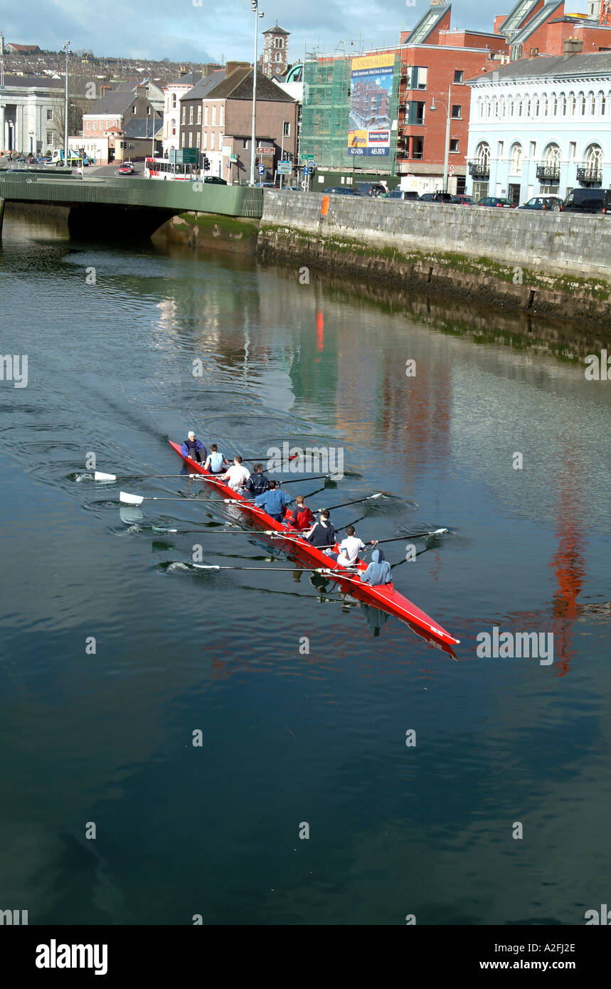 Cork Ireland Eire EU The north channel River Lee and rowing boat Stock ...