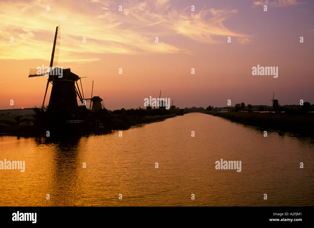 Historic windmills in netherlands countryside hi-res stock photography ...