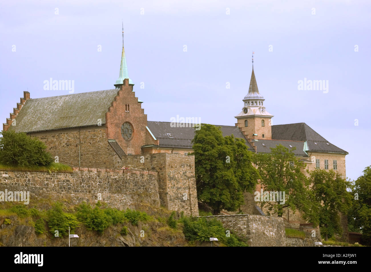 The medieval Akershus Castle and Fortress. Over looking the harbor The ...
