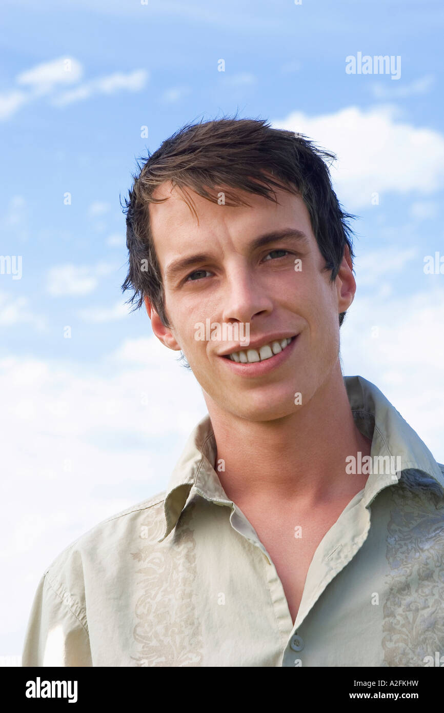 Young man smiling portrait Stock Photo - Alamy