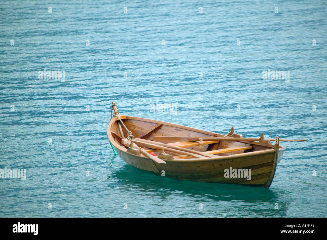 Traditional lapstrake rowboat Norwegian Sognefjord Southern Fjord ...