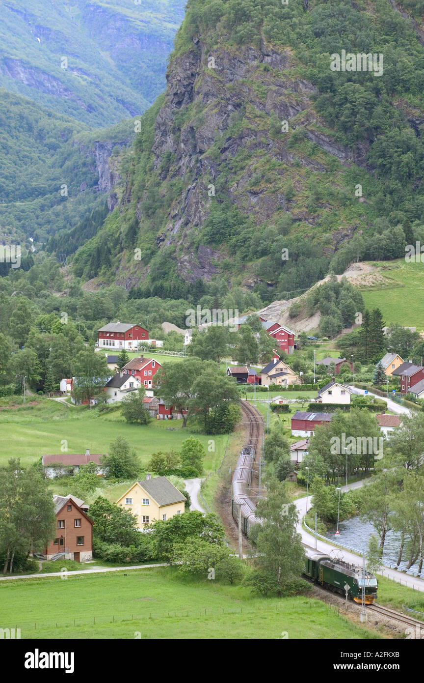 The Flam Railway, from Myrdal station on the Bergen Railway to Flam station in Aurlandfjord ...