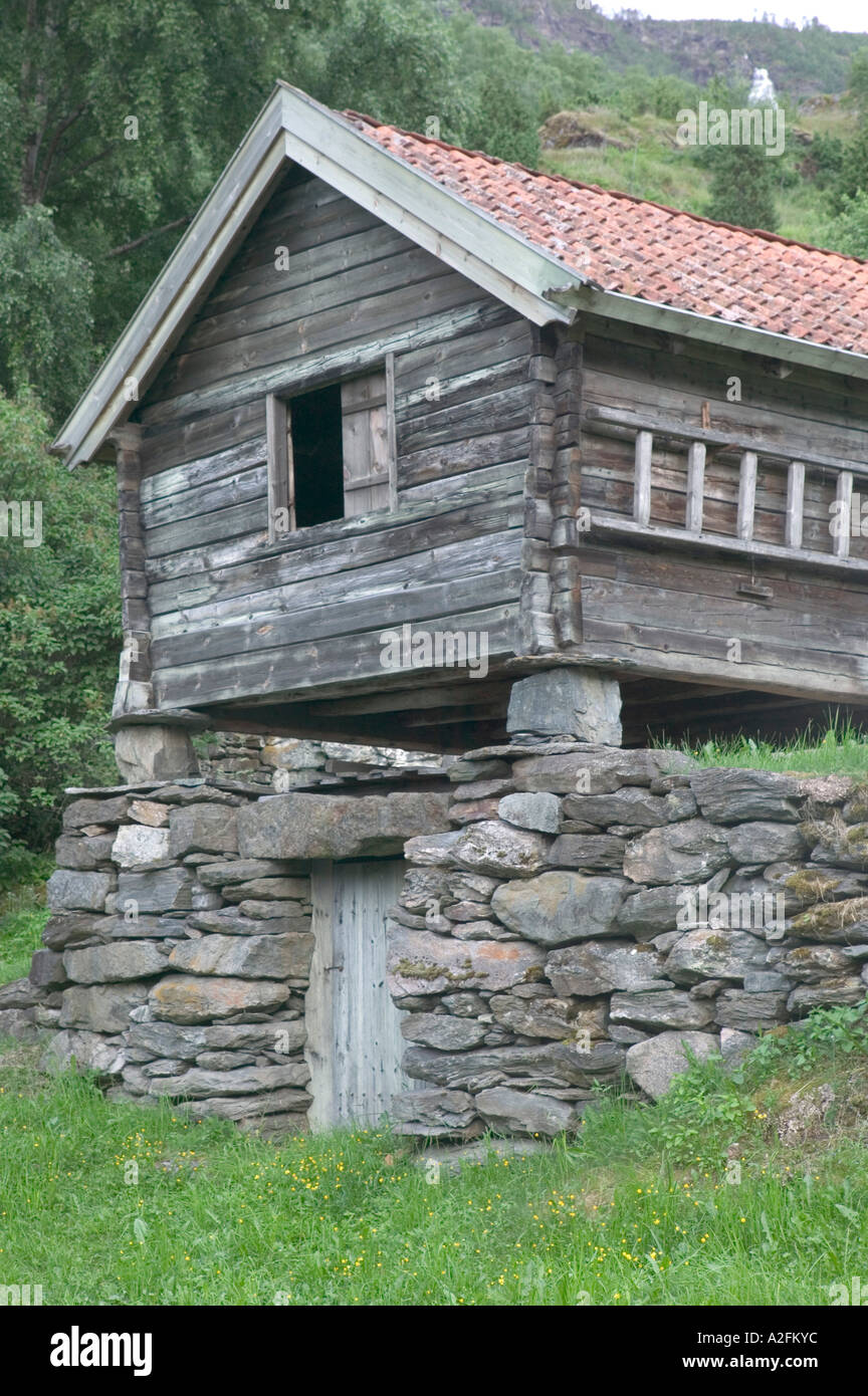 Historical building at Otterness Farm, Flam, Sognefjord, Norway Stock ...