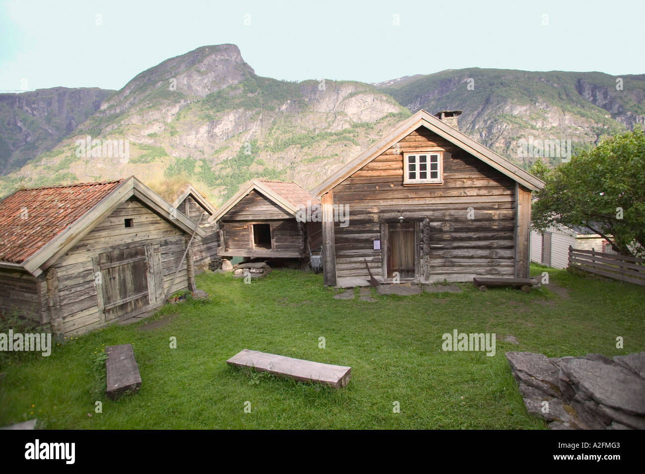 Historical building at Otterness Farm, Flam, Sognefjord, Norway Stock ...