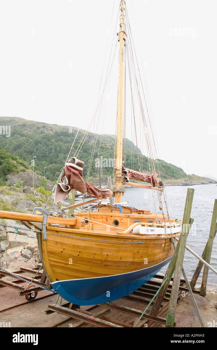 Norway, Boat in drydock Stock Photo - Alamy