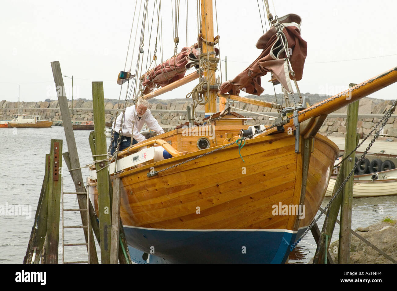 Norway, Boat in drydock Stock Photo - Alamy