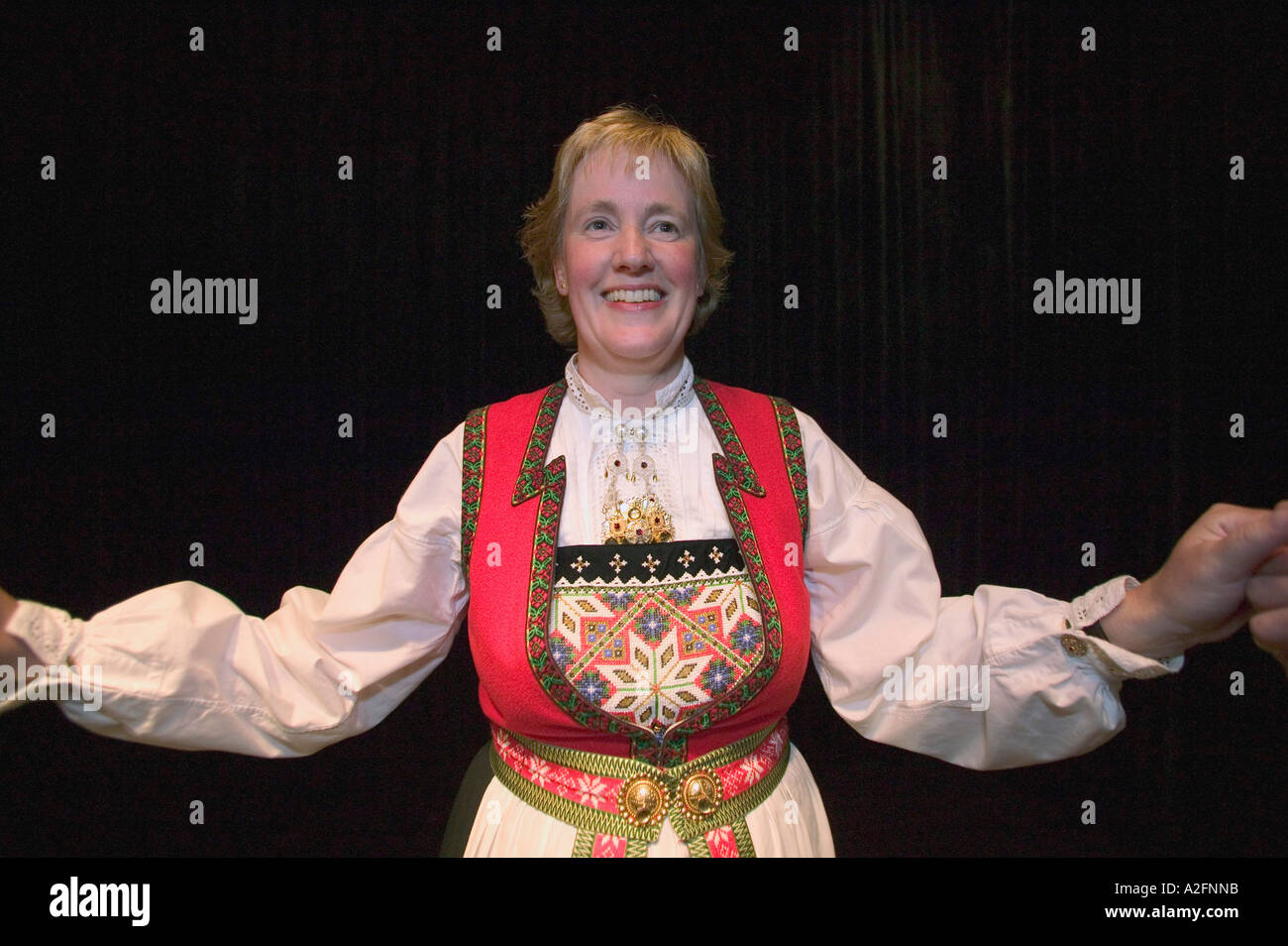 M.R. Bergen traditional Norwegian folk dancer. Costumes are designed in ...