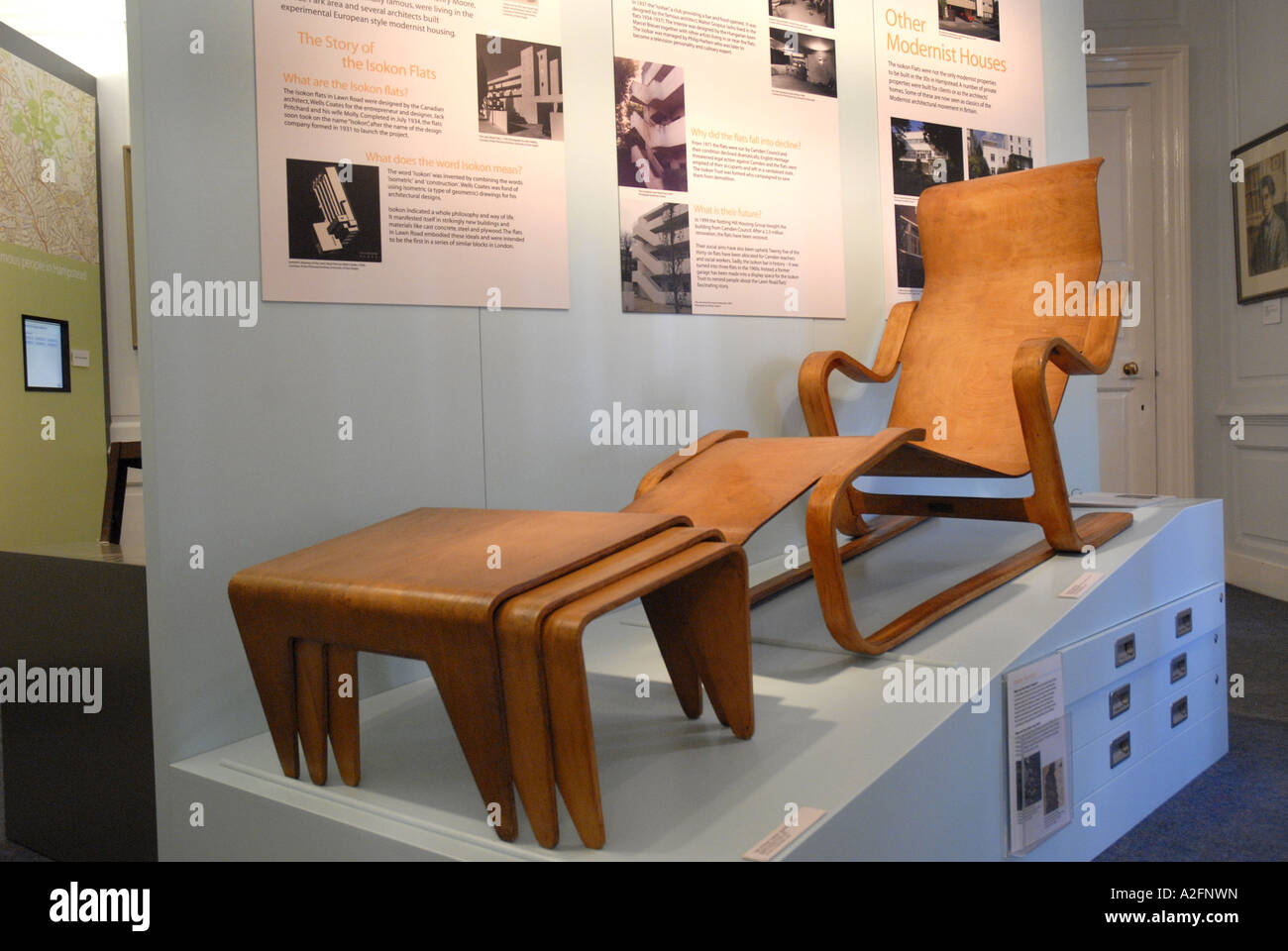 Isokon Isometric construction Modernist chair in Burgh House Hampstead ...