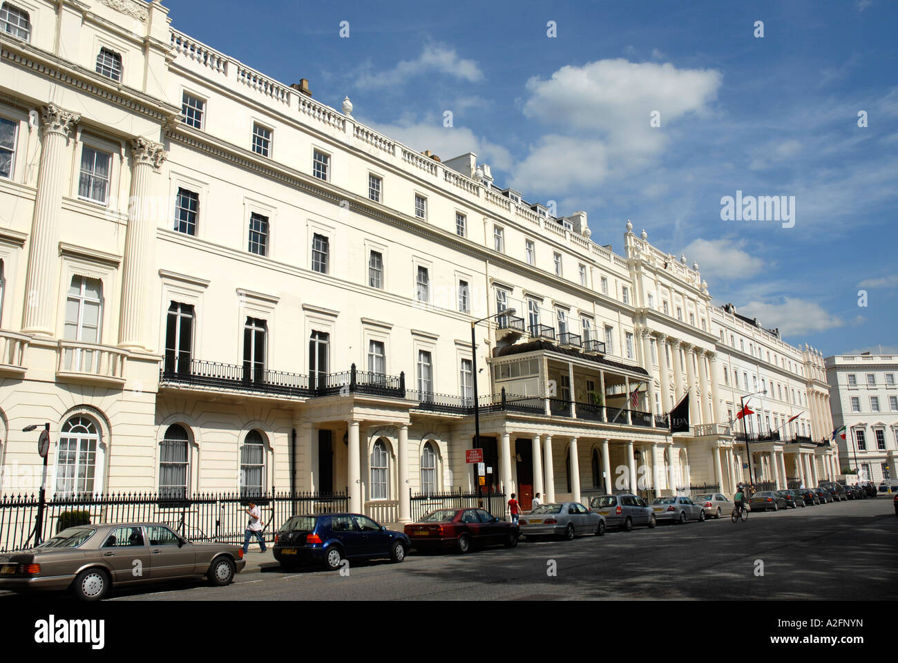 Embassy buildings in Belgrave Square Belgravia London Stock Photo - Alamy