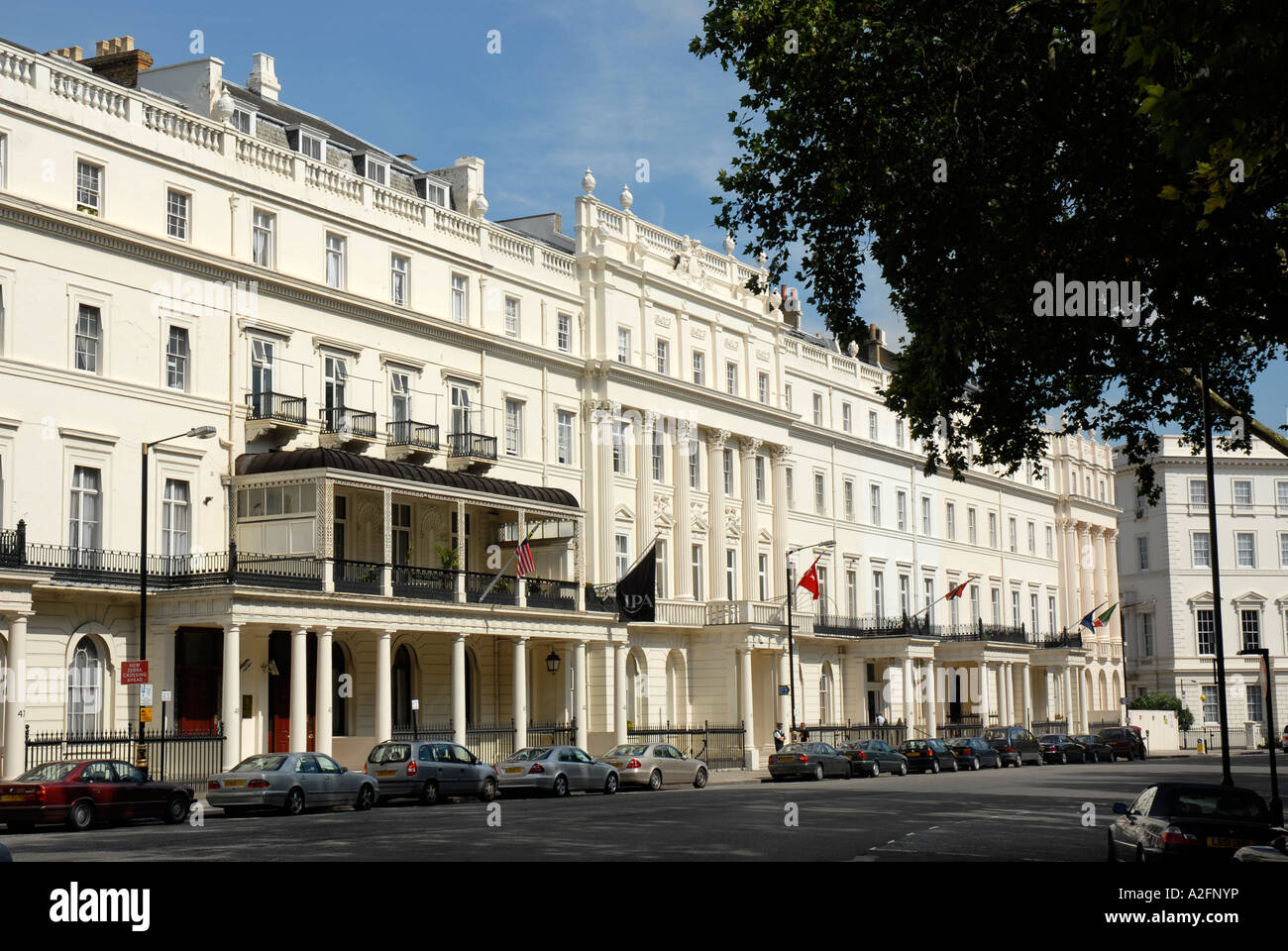 Embassy buildings in Belgrave Square Belgravia London Stock Photo - Alamy