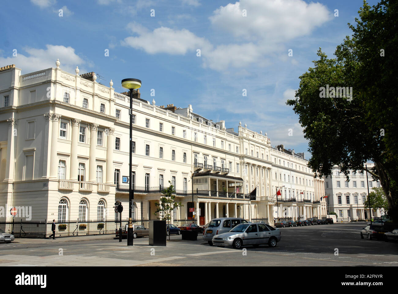 Embassy buildings in Belgrave Square Belgravia London Stock Photo - Alamy