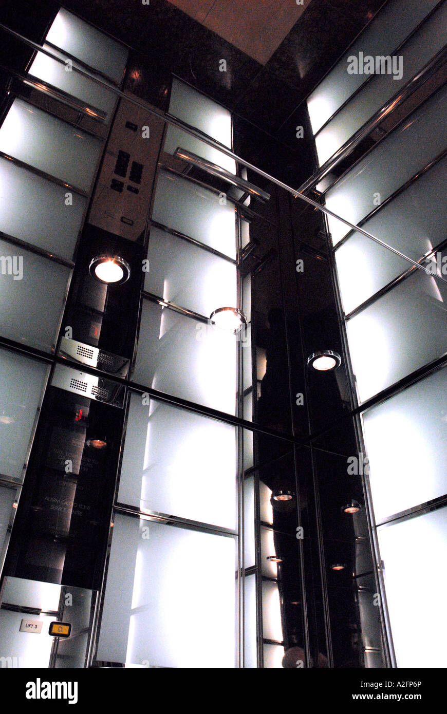 Lift interior in a modern building in the City of London Stock Photo ...