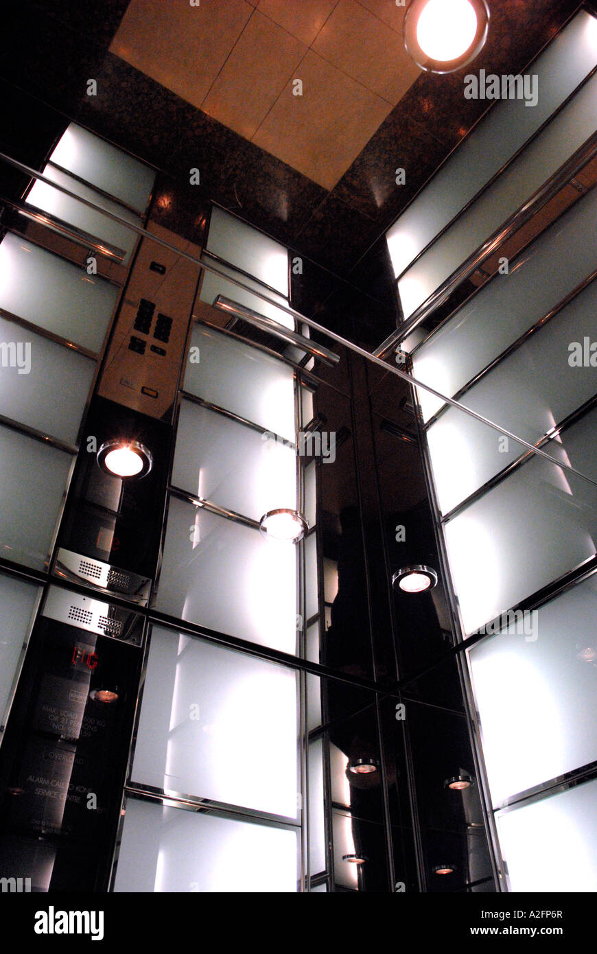 Lift interior in a modern building in the City of London Stock Photo ...