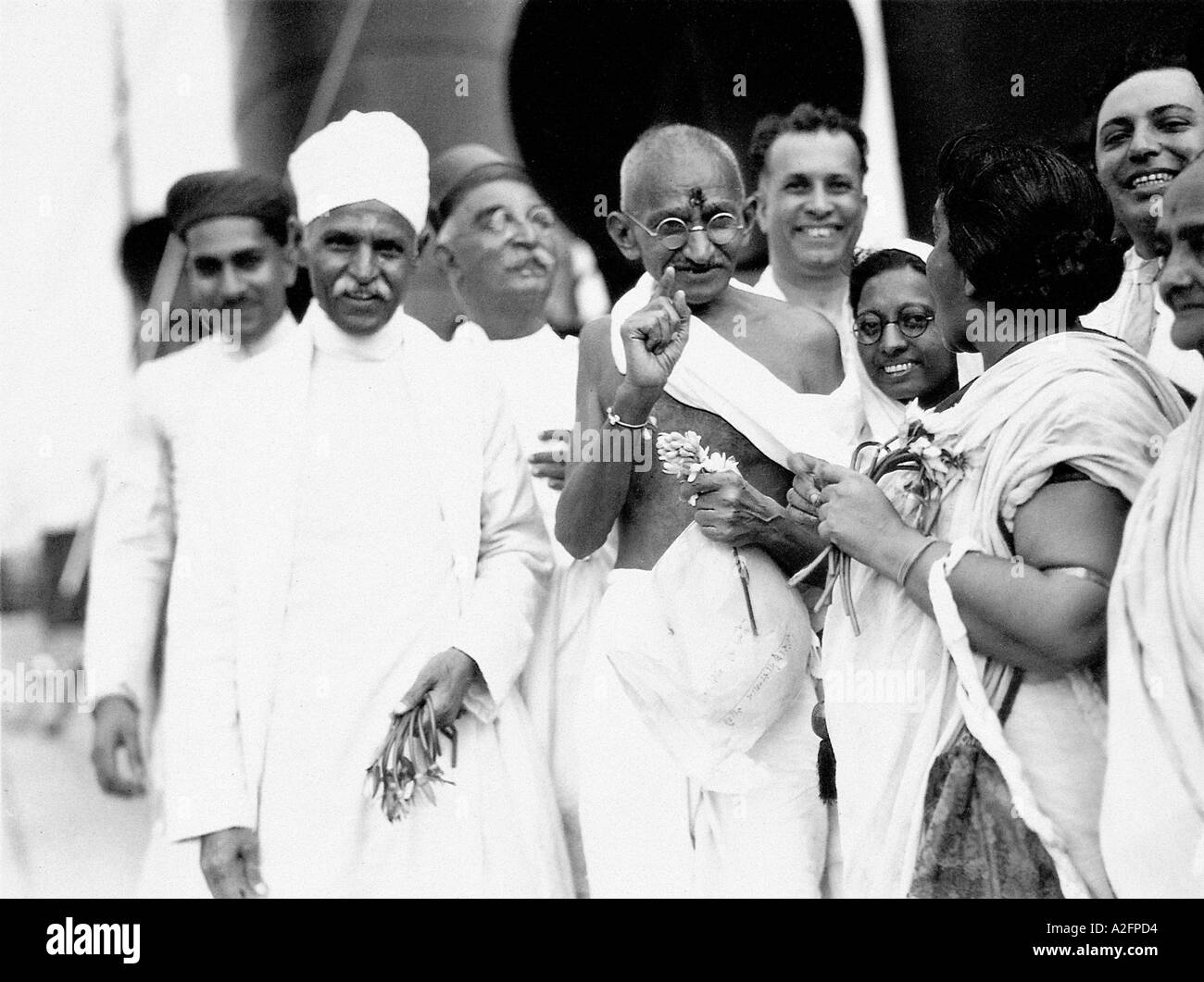 Mahatma Gandhi just before sailing off for England 1931 Stock Photo - Alamy