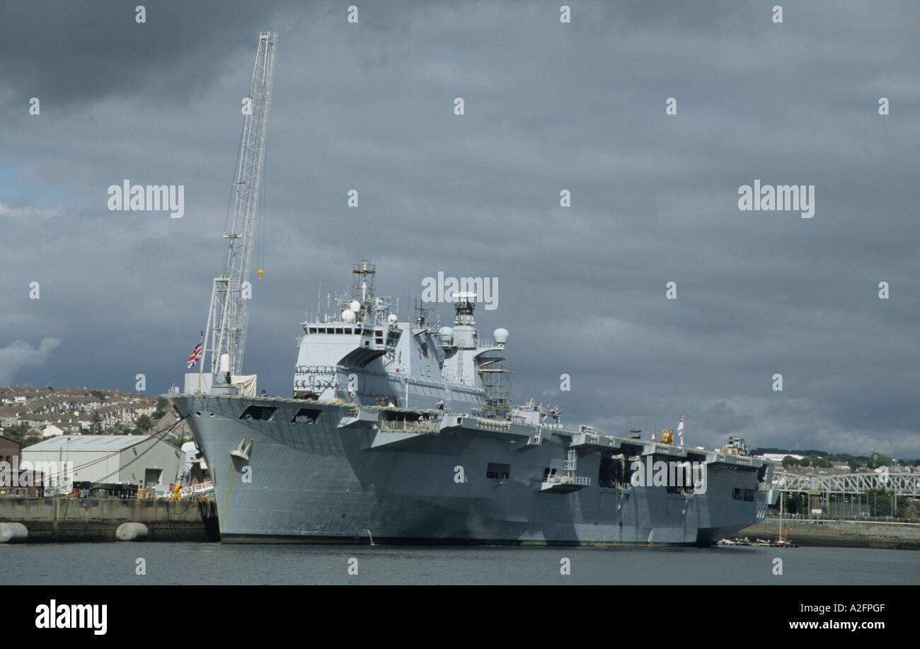 HMS Ocean in her home port of Devonport Plymouth England Britain UK ...