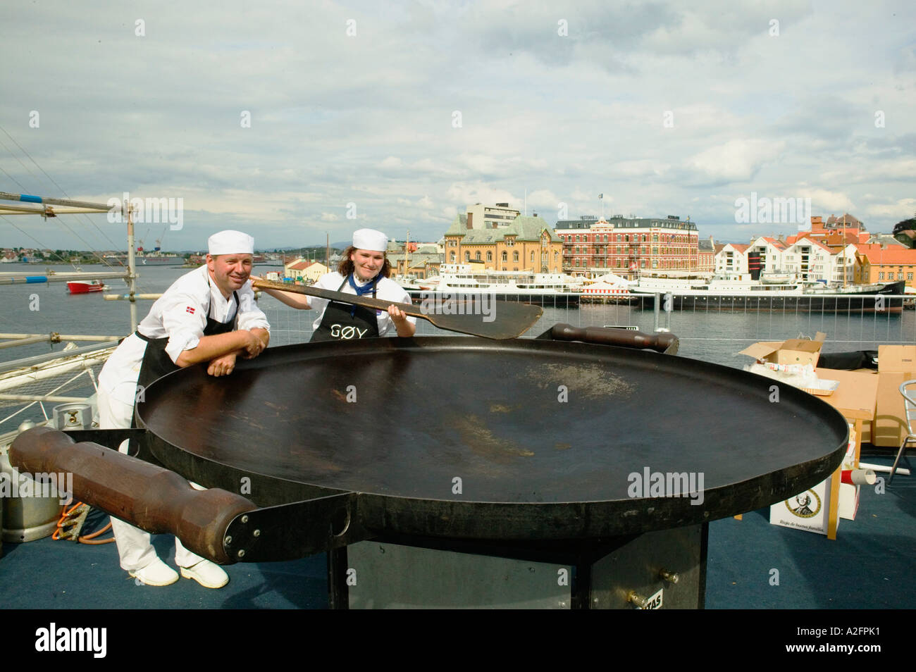 Preparing Festival food Gladmat festival Historic, Stavanger Harbour ...