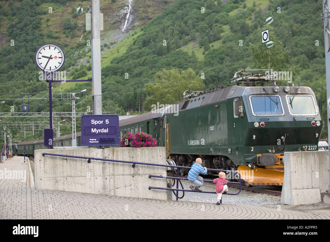 The Flam Railway, from Myrdal Station on the Bergen Railway to Flam station in Aurlandfjord ...