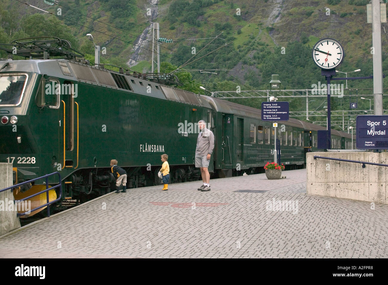 The Flam Railway, from Myrdal Station on the Bergen Railway to Flam station in Aurlandfjord ...