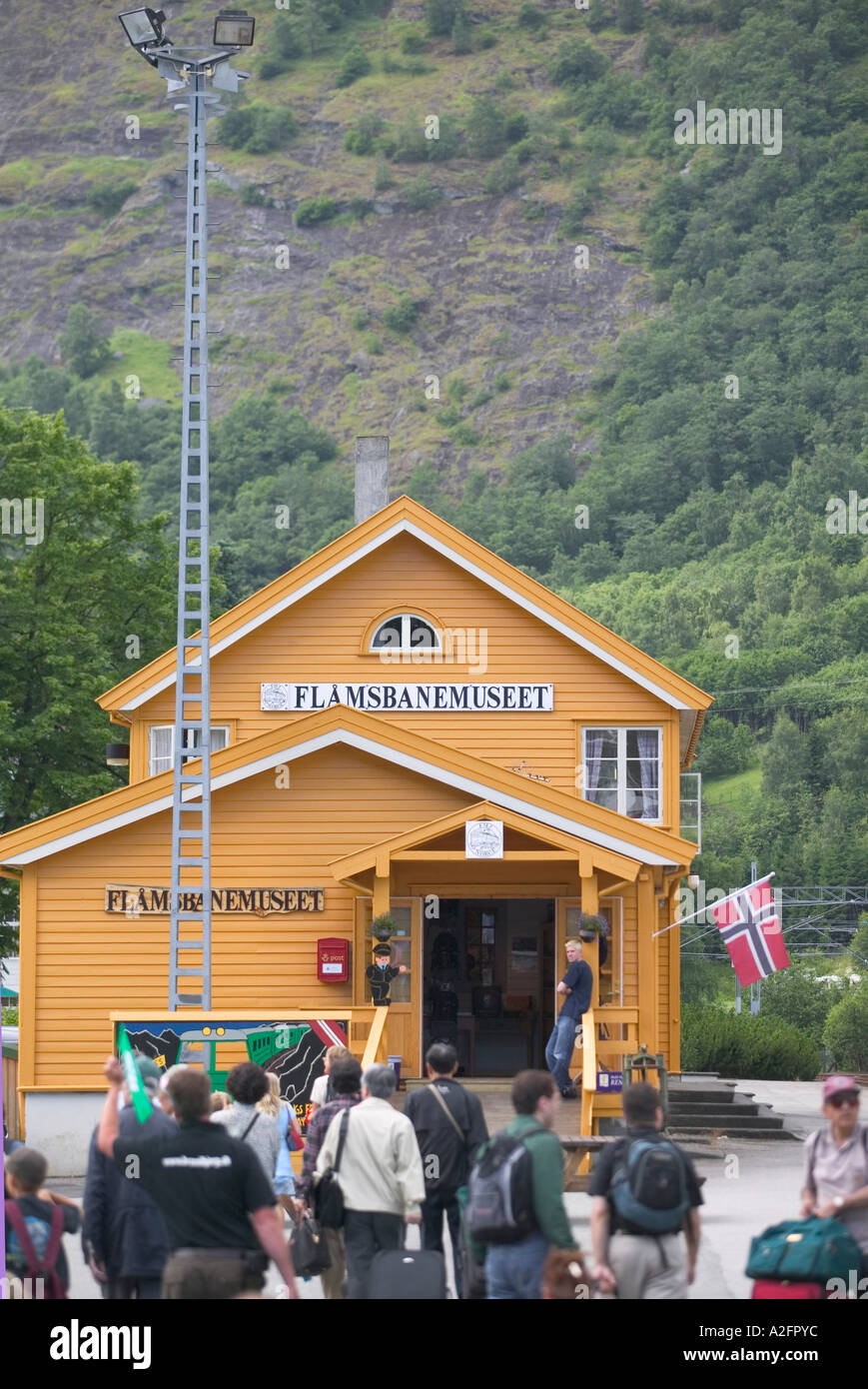 The Flam Railway, from Myrdal on the Bergen Railway to Flam station in Aurlandfjord, Sognefjord ...