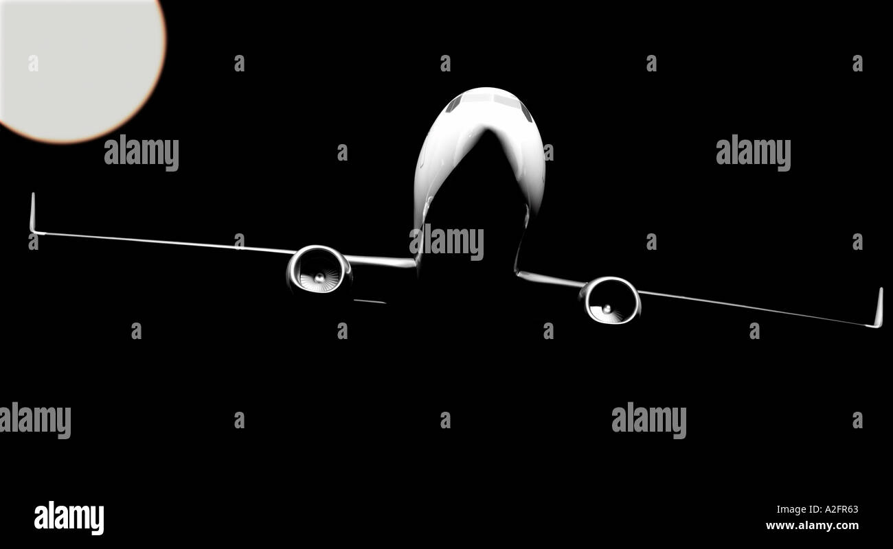 A JET AIRLINER FLYING AT NIGHT Stock Photo - Alamy