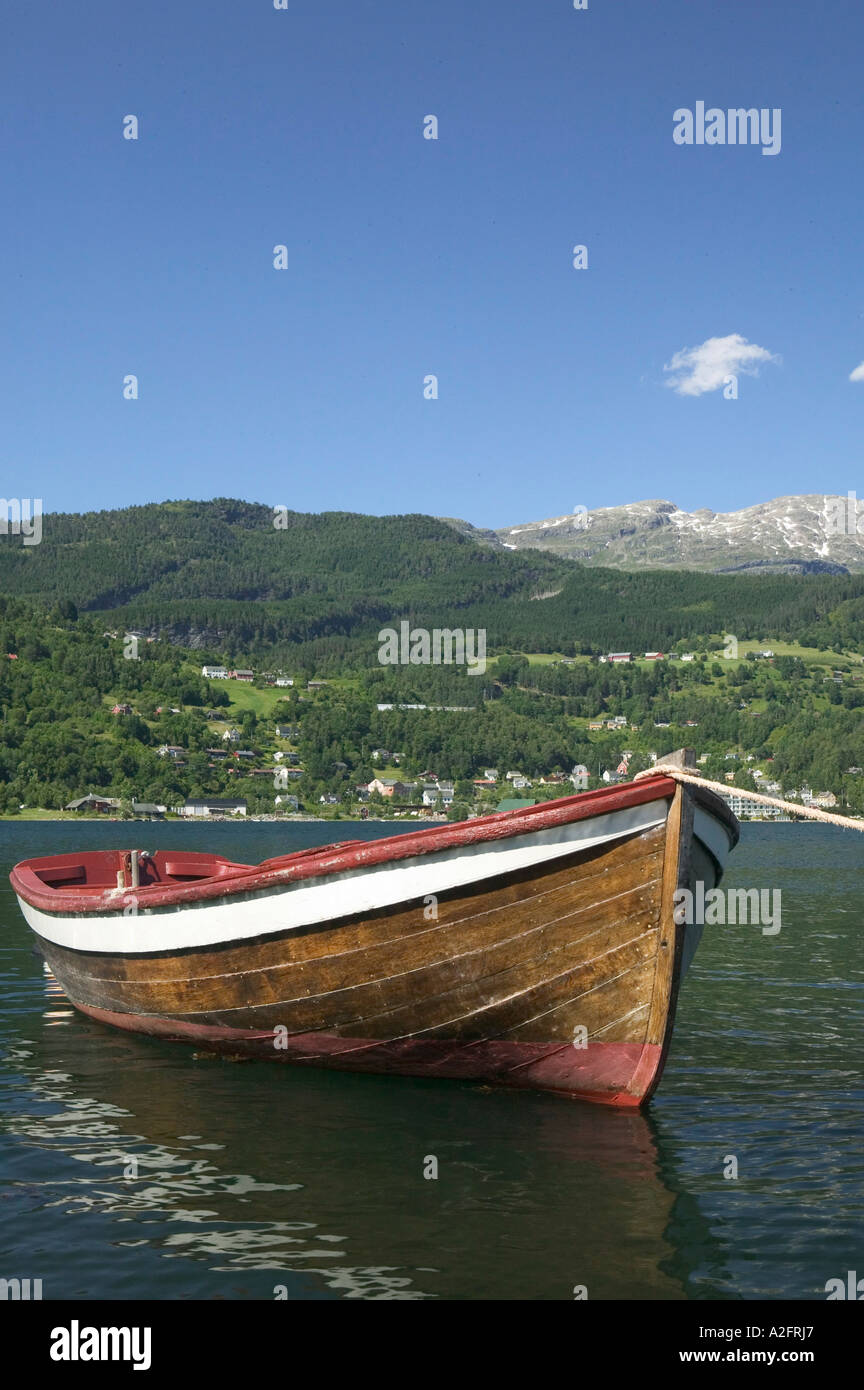 traditional lapstrake rowboat Hardanger Fjord , Norway Stock Photo - Alamy
