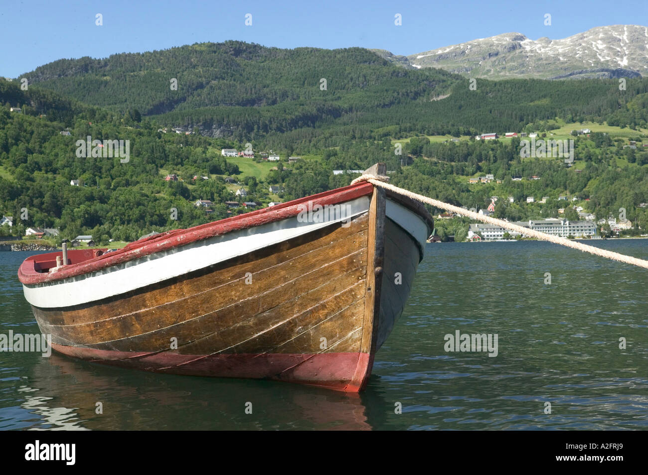 traditional lapstrake rowboat Hardanger Fjord , Norway Stock Photo - Alamy
