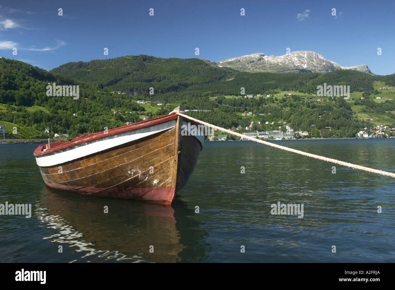 traditional lapstrake rowboat Hardanger Fjord , Norway Stock Photo - Alamy