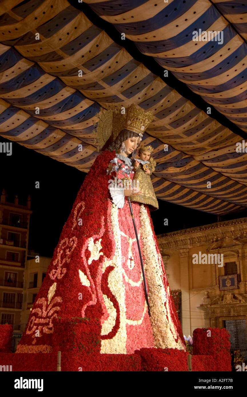 LARGE WOODEN REPLICA STATUE OF OUR LADY OF THE ABANDONED ADORNED WITH ...