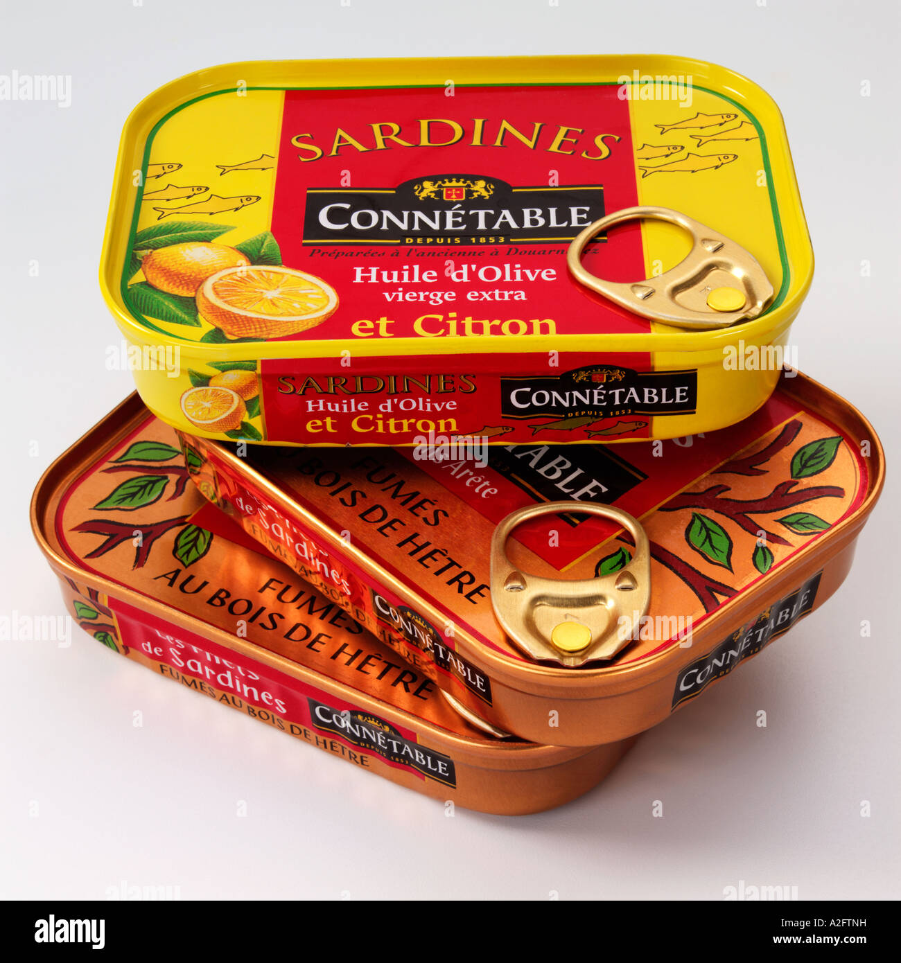 A stack of sardine tins Stock Photo - Alamy