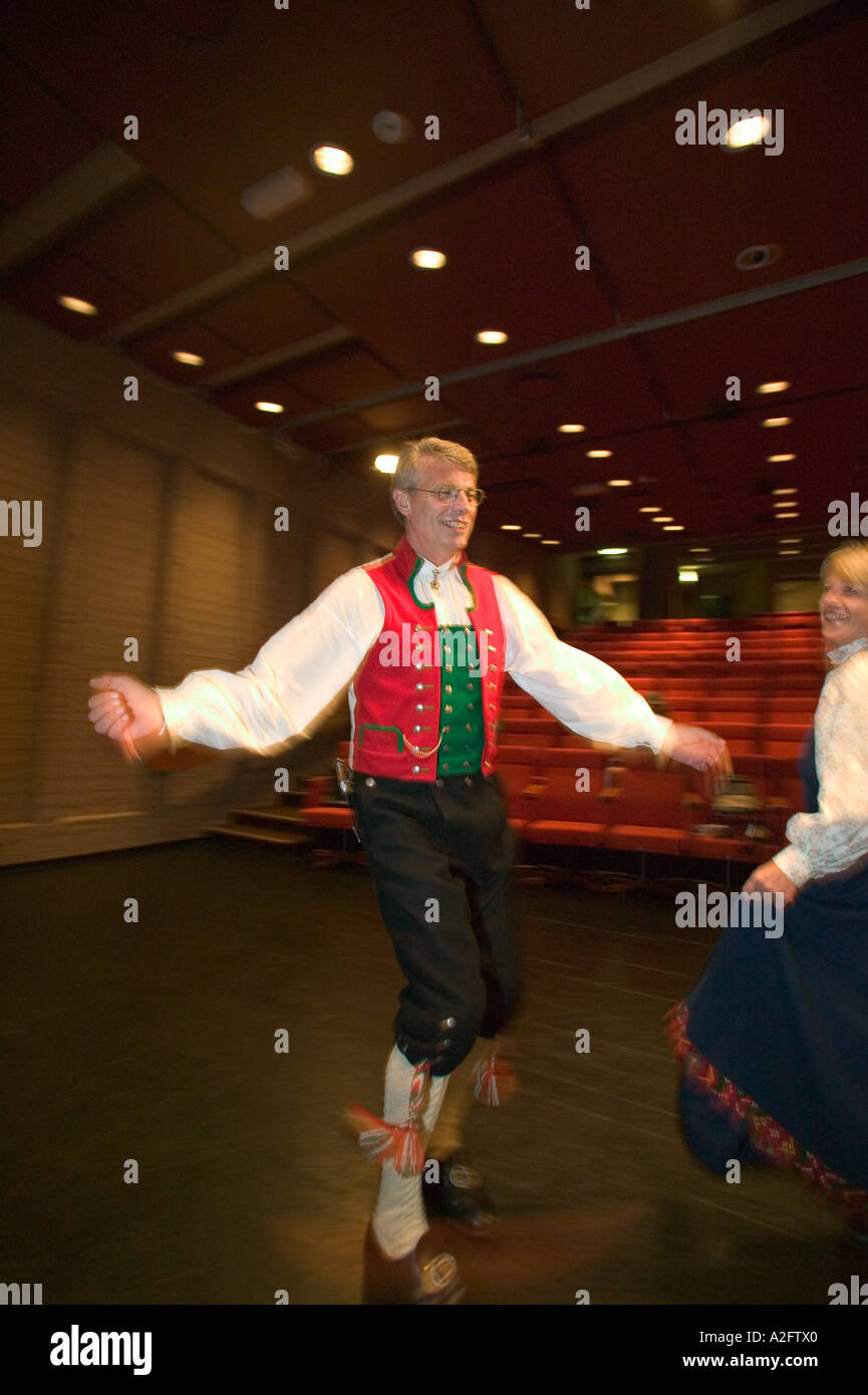 Bergen traditional Norwegian folk dancer. Costumes are designed in the ...