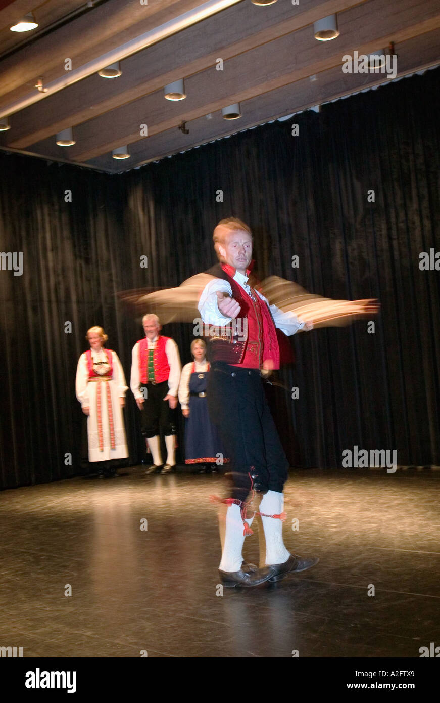 Bergen traditional Norwegian folk dancer. Costumes are designed in the ...